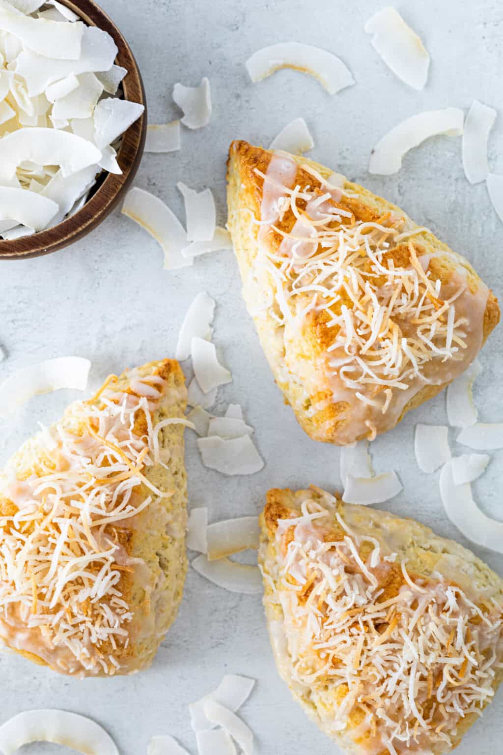 Coconut Scones Recipe with Coconut Glaze – Sugary Logic